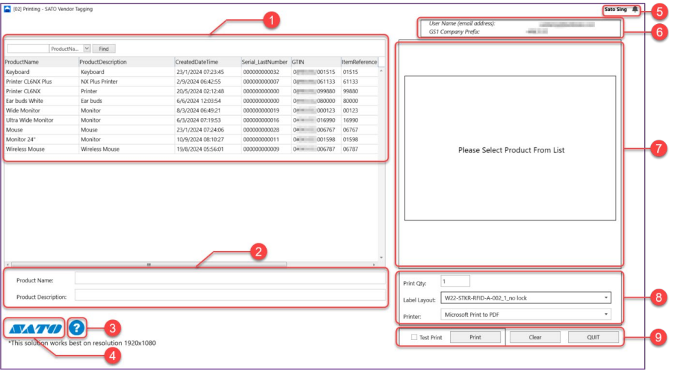 SATO Vendor Tagging (RFID) - Overview of the [Printing] Screen – SATO ...
