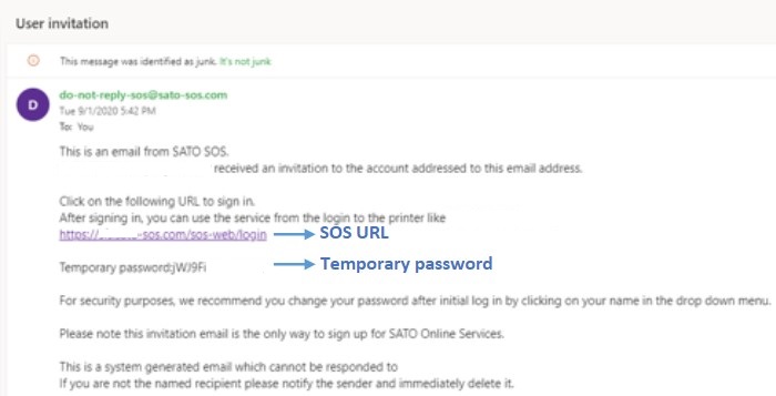 SATO Online Services (SOS) - Login and Initial Settings – SATO Help Center